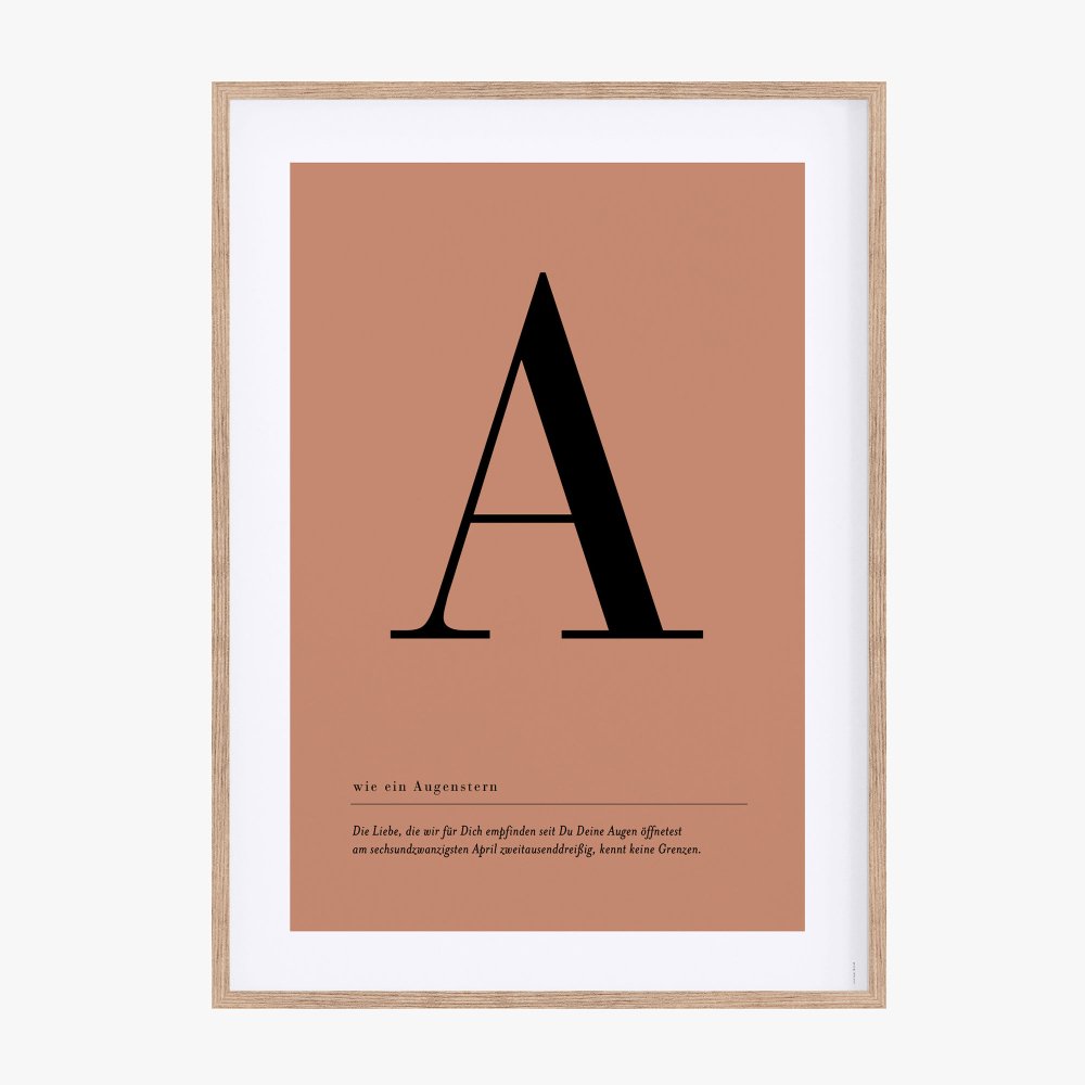 Personalisierbares Poster Buchstaben Poster | Cottonbird