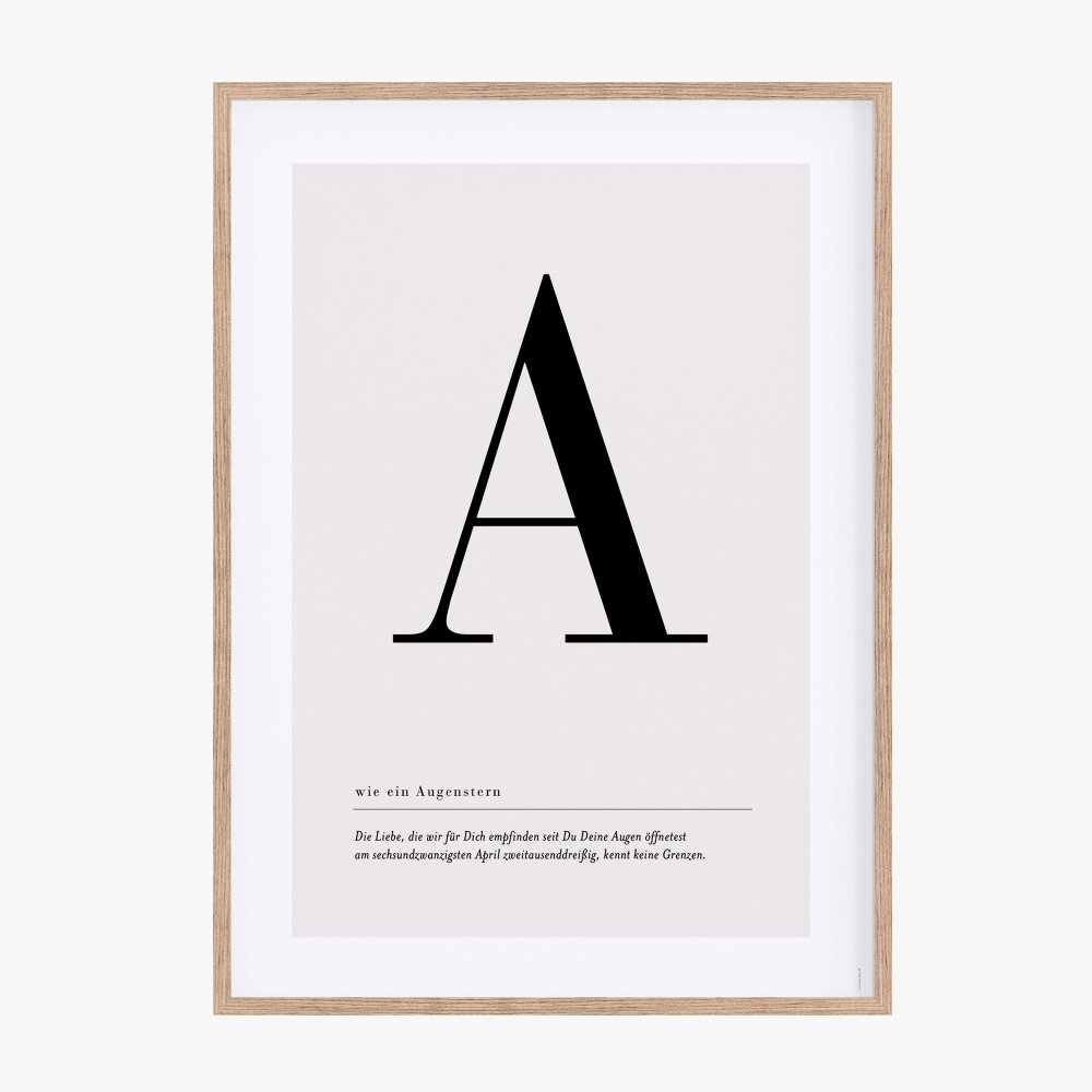 Personalisierbares Poster Buchstaben Poster | Cottonbird