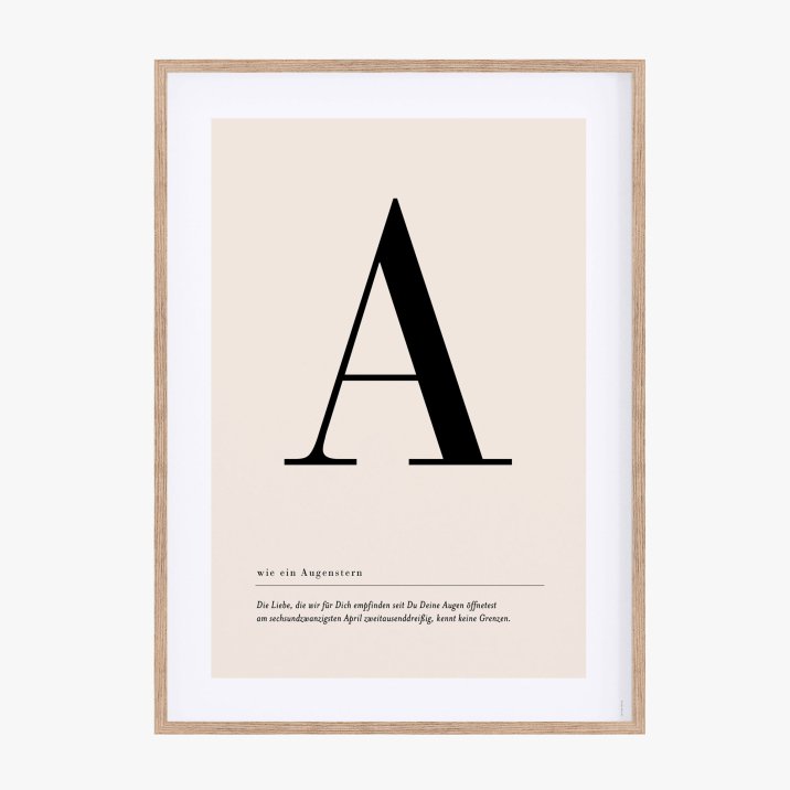 Personalisierbares Poster Buchstaben Poster | Cottonbird