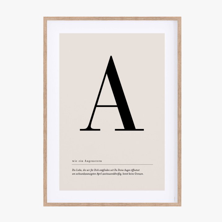 Personalisierbares Poster Buchstaben Poster | Cottonbird